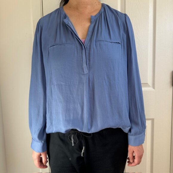 Zara | Tops | Zara Light Blue Extra Large Blouse | Poshmark